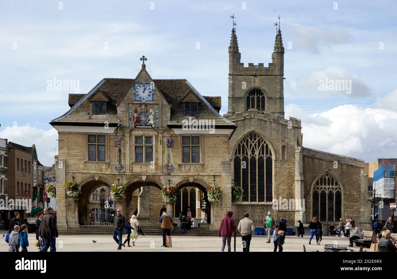 The C17th Peterborough Guildhall, completed in 1671, in Cathedral ...