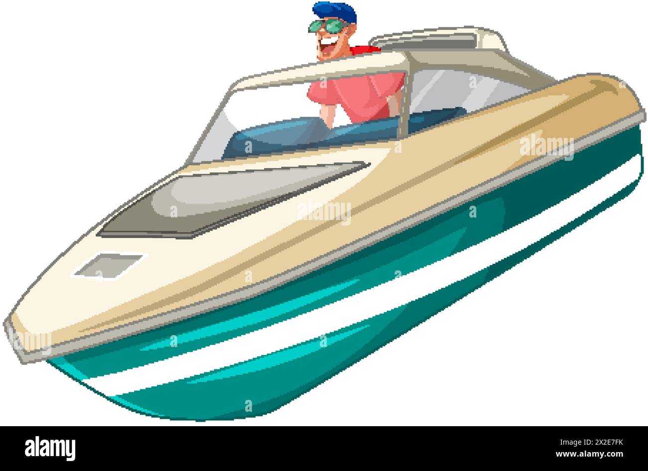 Sea man driving boat Stock Vector Images - Alamy