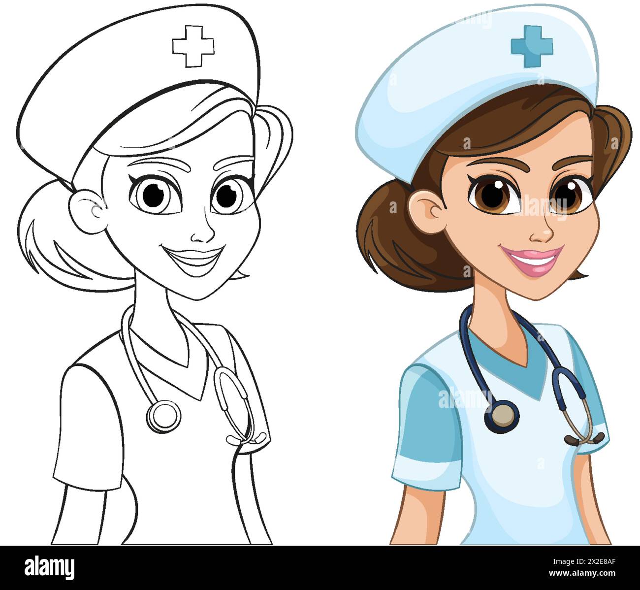 Vector illustration of a smiling female nurse Stock Vector Image & Art ...
