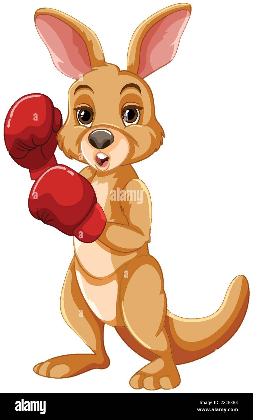 Cute kangaroo with boxing gloves ready to fight Stock Vector Image ...