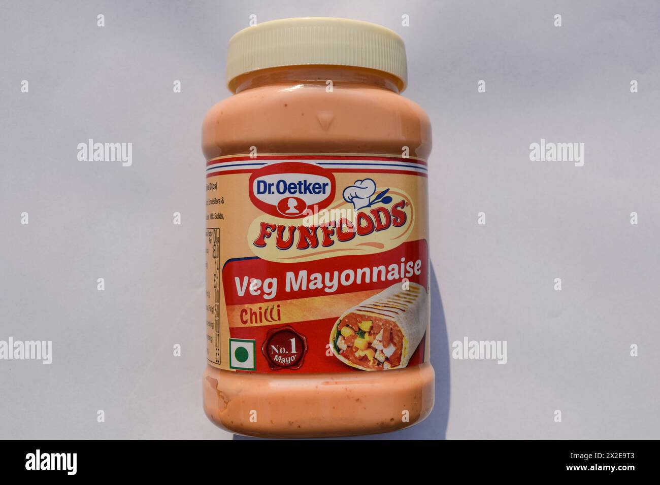 Dr.oetkar brand Mayonnaise in bottle container. Readymade Chilli Mayo ...