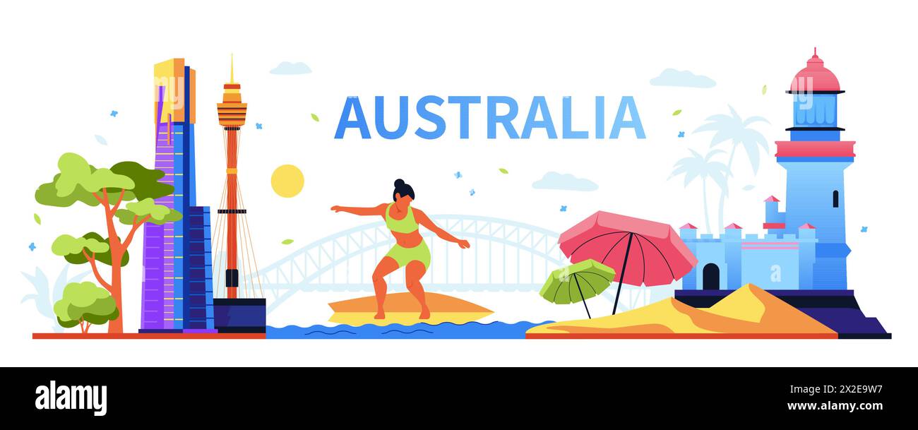 Welcome to Australia - modern colored vector illustration Stock Vector ...