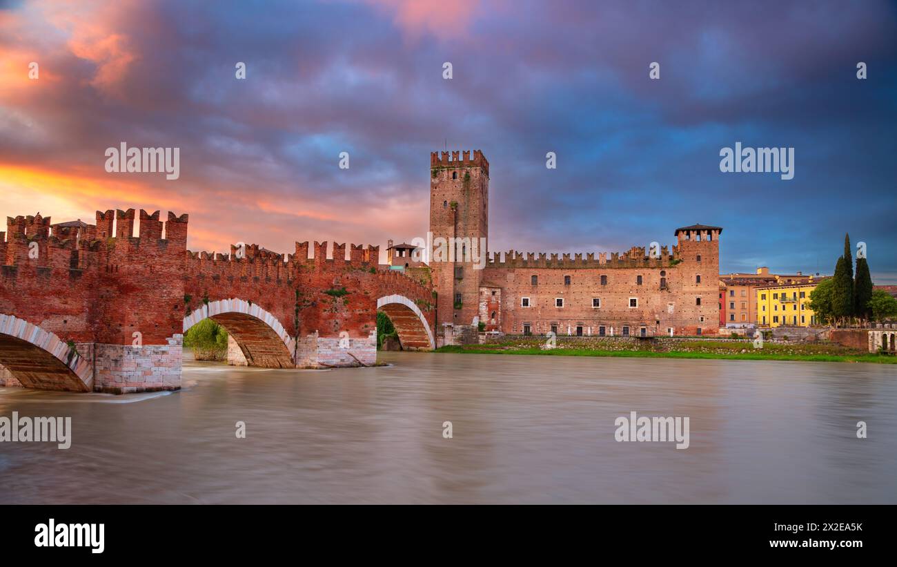 Verona, Italy. Cityscape image of beautiful Italian town Verona with ...