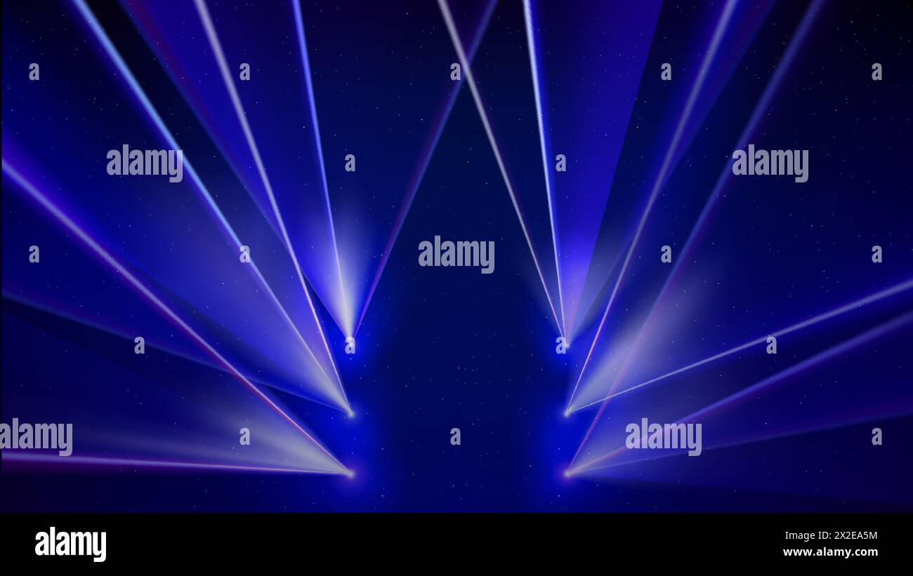 Laser light show. Bright led laser beams, dj light party. Illuminated ...