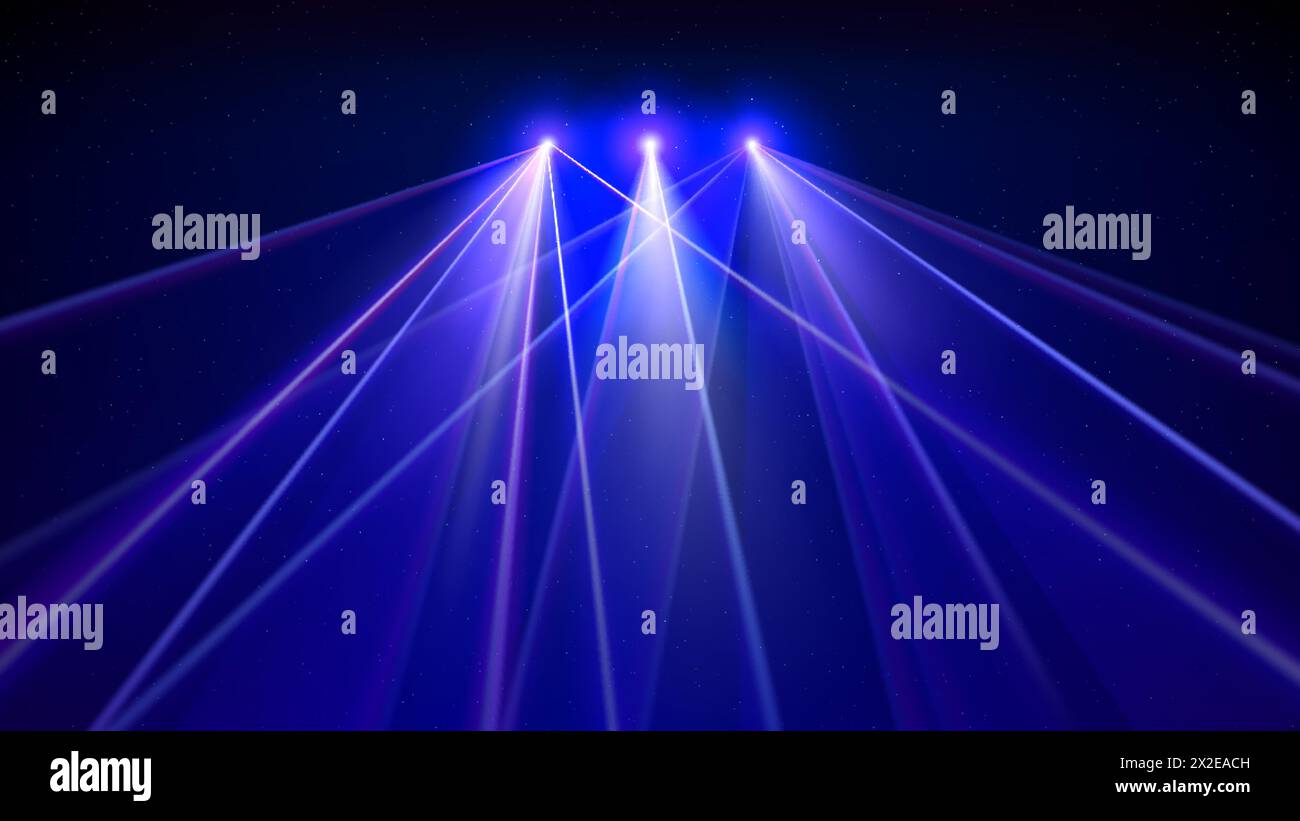 Laser light show. Bright led laser beams, dj light party. Illuminated ...