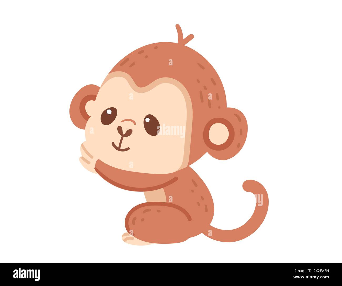 Cute small monkey cartoon animal design vector illustration isolated on ...