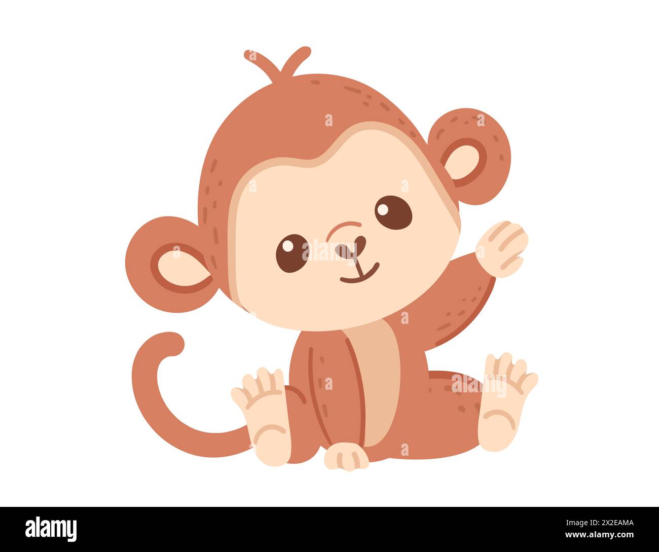 Cute small monkey cartoon animal design vector illustration isolated on ...