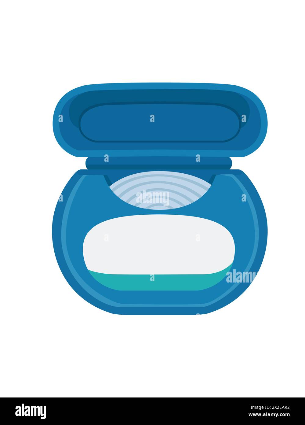 Dental floss in plastic box vector illustration isolated on white ...