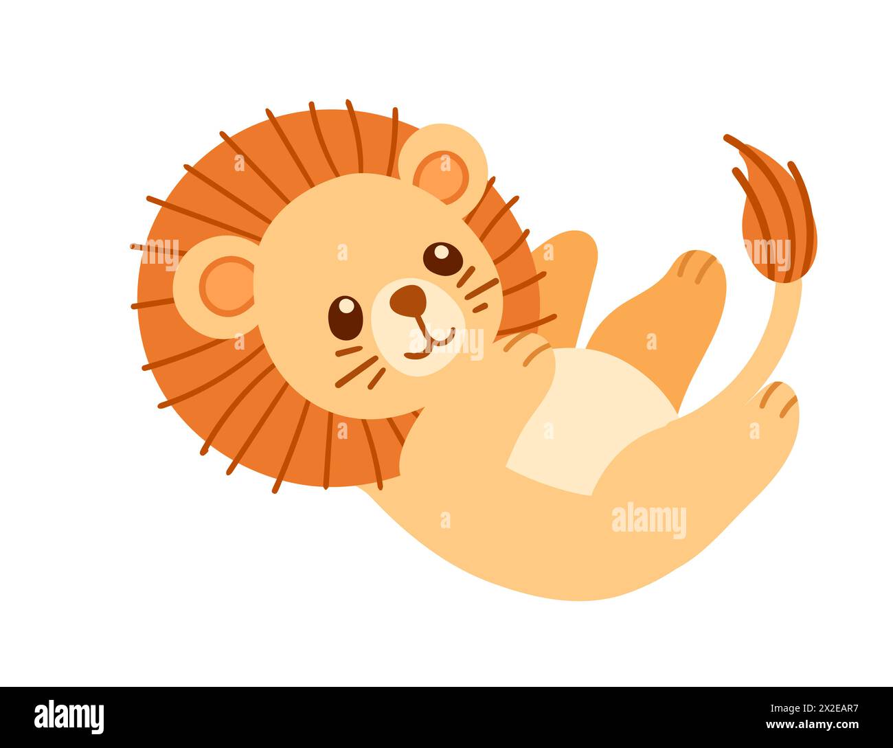 Cute small lion cartoon animal design vector illustration isolated on ...