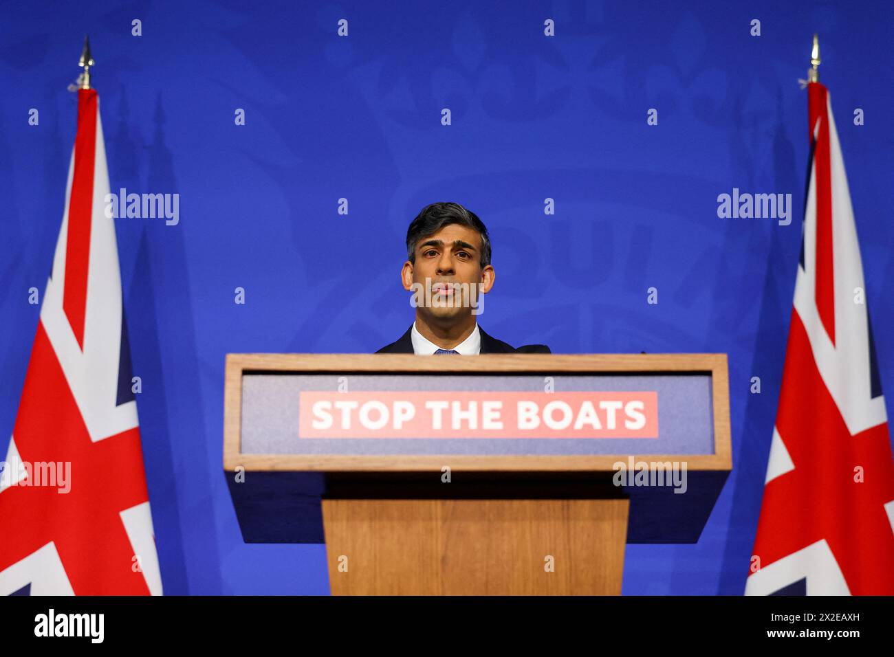 Prime Minister Rishi Sunak speaks during a press conference in Downing ...