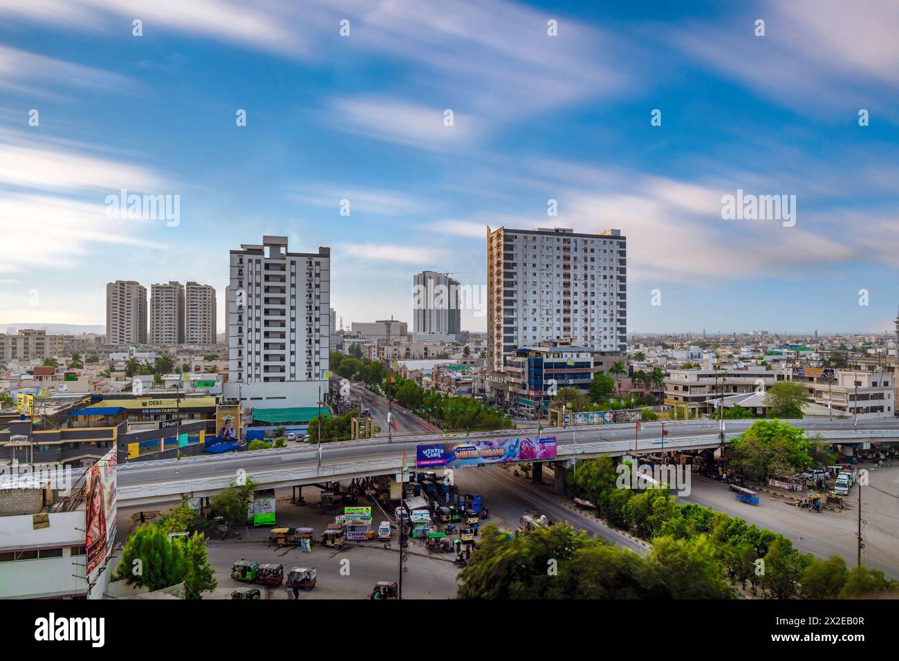 Beautiful aerial view of Karachi City sunset time. Karachi Buildings ...
