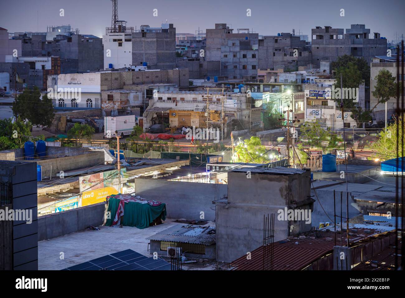 Beautiful aerial view of Karachi City sunset time. Karachi Buildings ...
