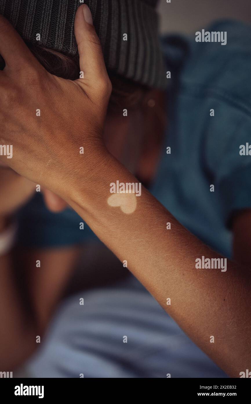 Symbol of love heart on hand Stock Photo - Alamy