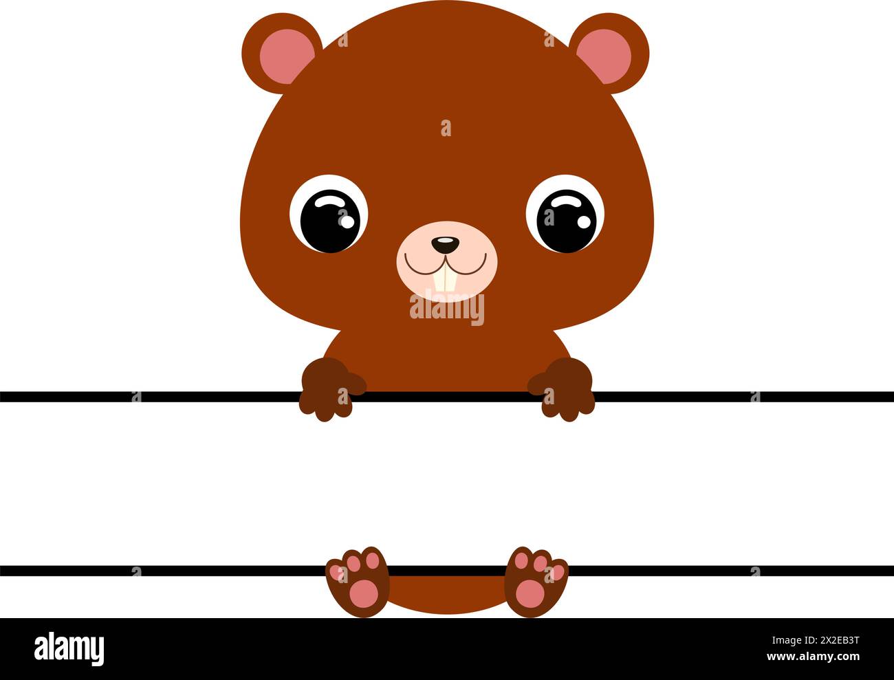 Cute beaver split monogram. Funny cartoon character for shirt ...