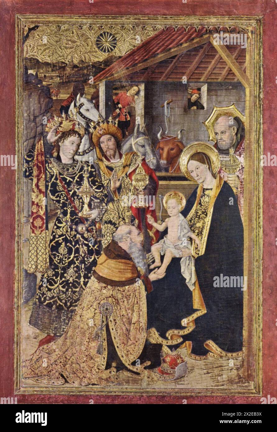 Adoration of the Magi, 1464. Central panel of the Epiphany altarpiece of the palatine chapel ...