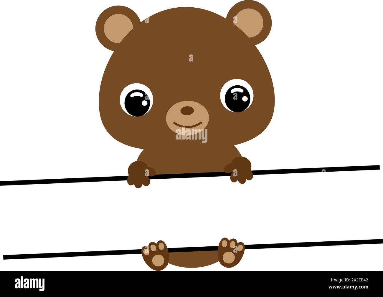 Cute bear split monogram. Funny cartoon character for shirt ...