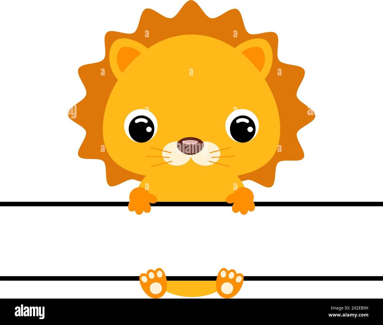 Cute lion split monogram. Funny cartoon character for shirt ...