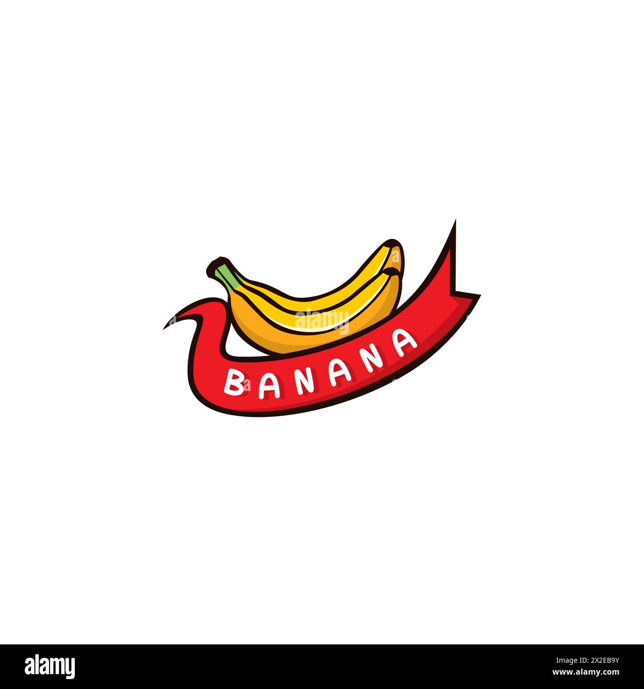 Banana Logo Icon With banner ribbon Stock Vector Image & Art - Alamy