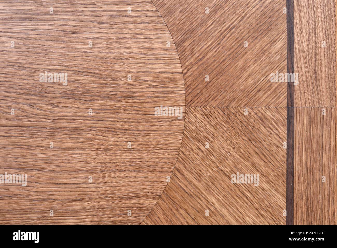 Wooden tabletop made from solid oak and oak veneer of marquetry ...