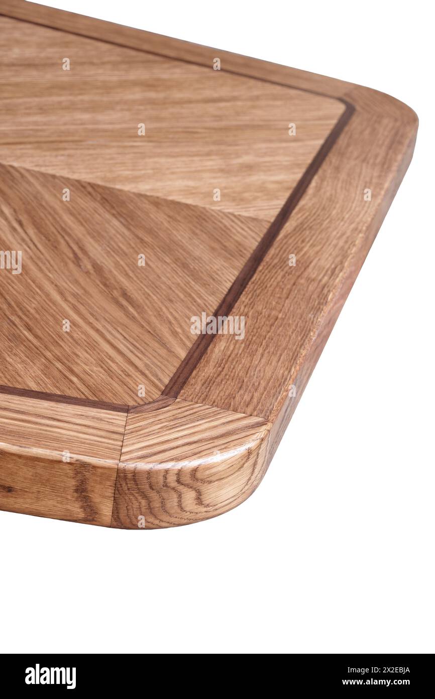 Close-up of wooden tabletop made from solid oak and oak veneer of ...