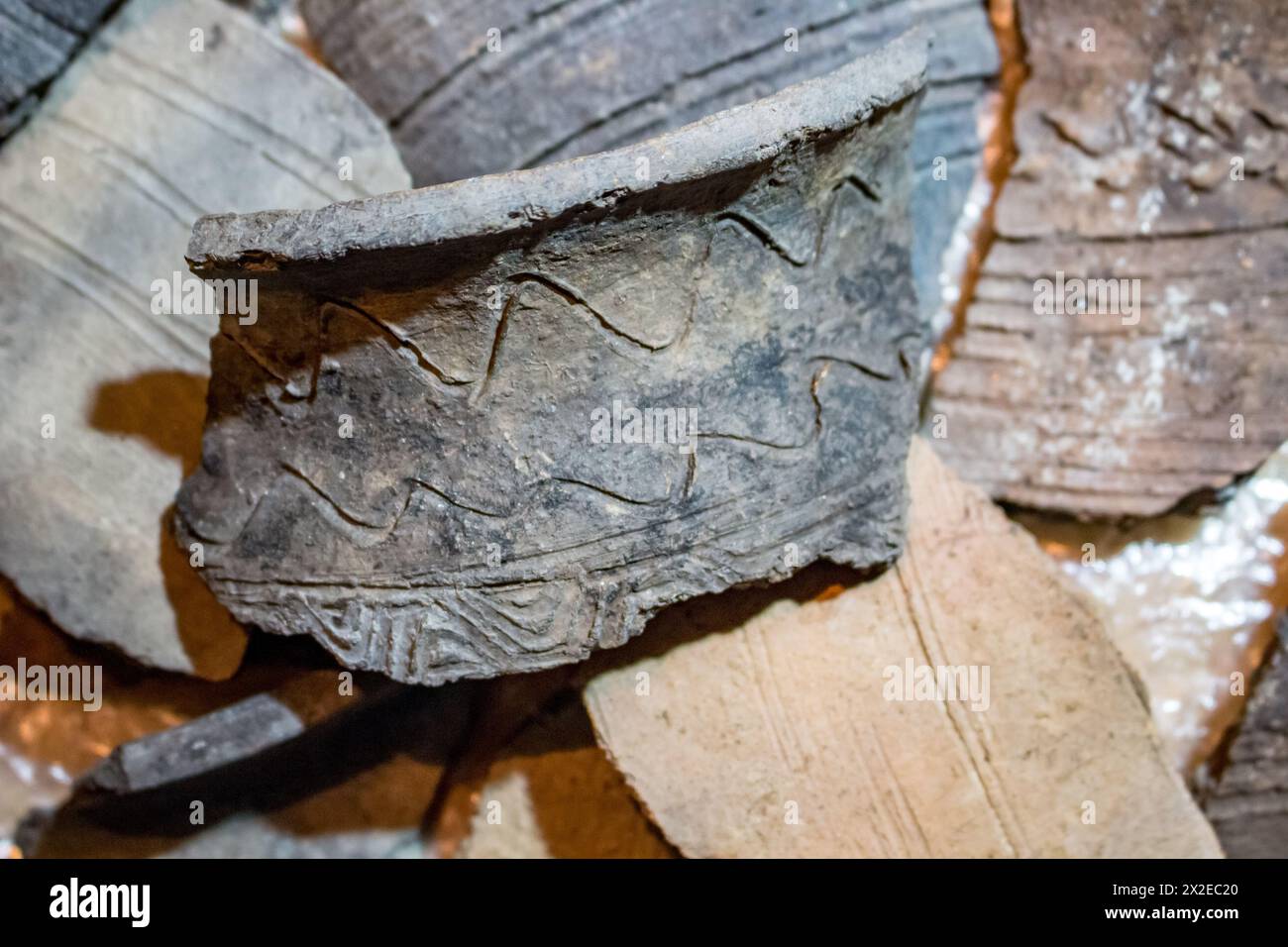 Ancient Slavic and Baltic ceramics from archeological excavations Stock ...