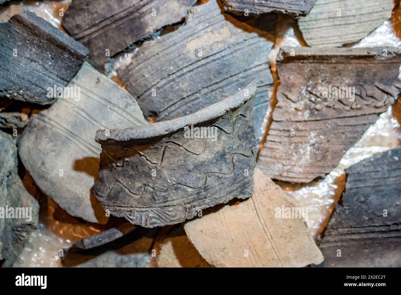 Ancient Slavic and Baltic ceramics from archeological excavations Stock ...