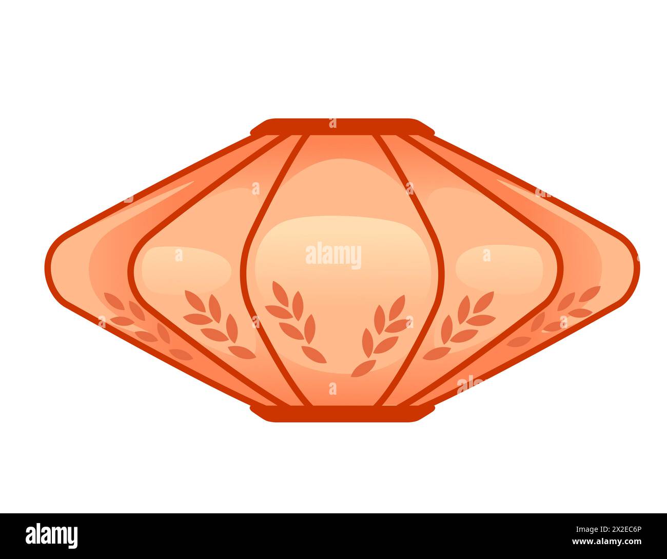 Traditional design asian red lantern vector illustration isolated on ...