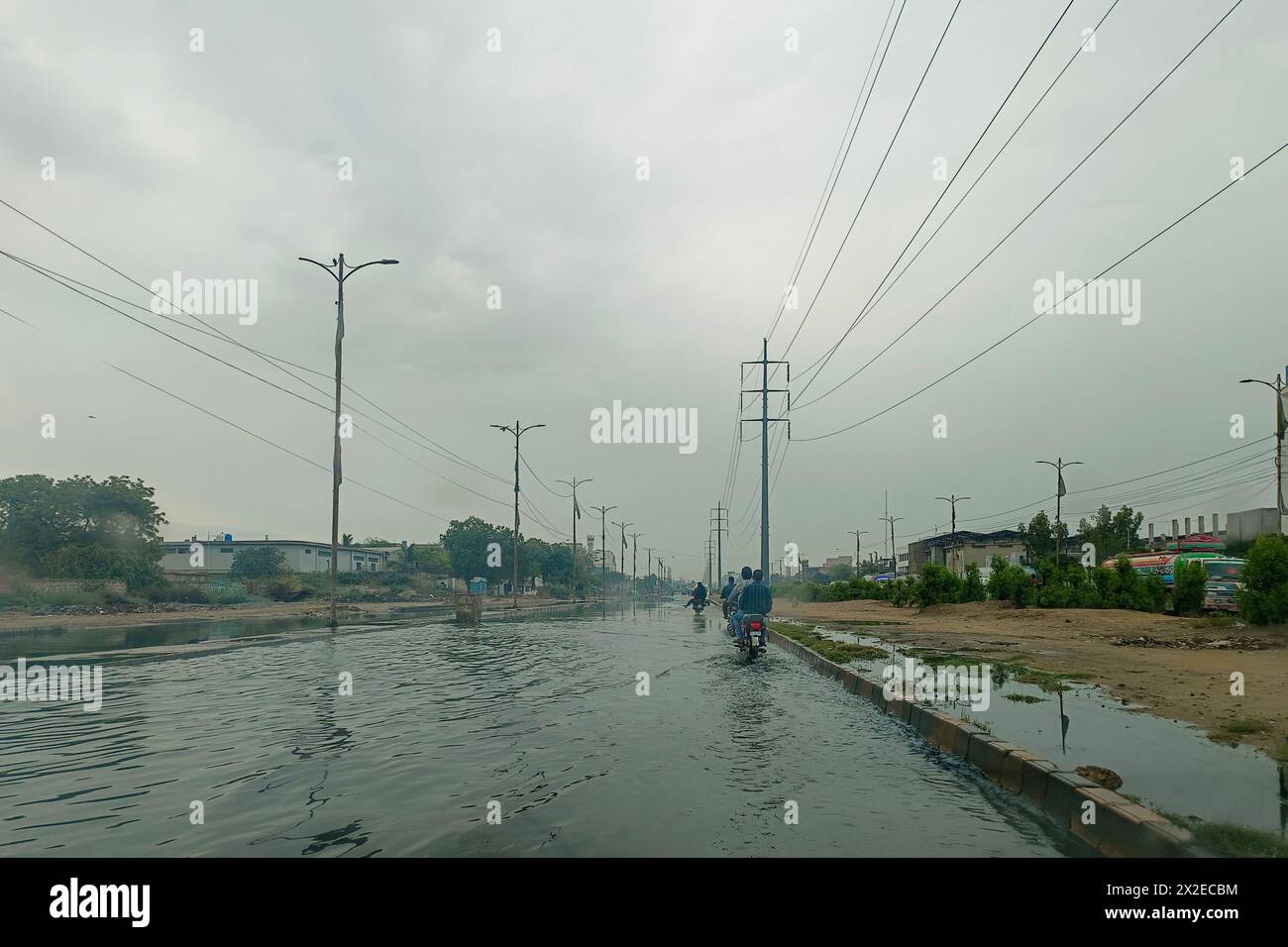 Korangi Industrial Area roads after rain Stock Photo - Alamy