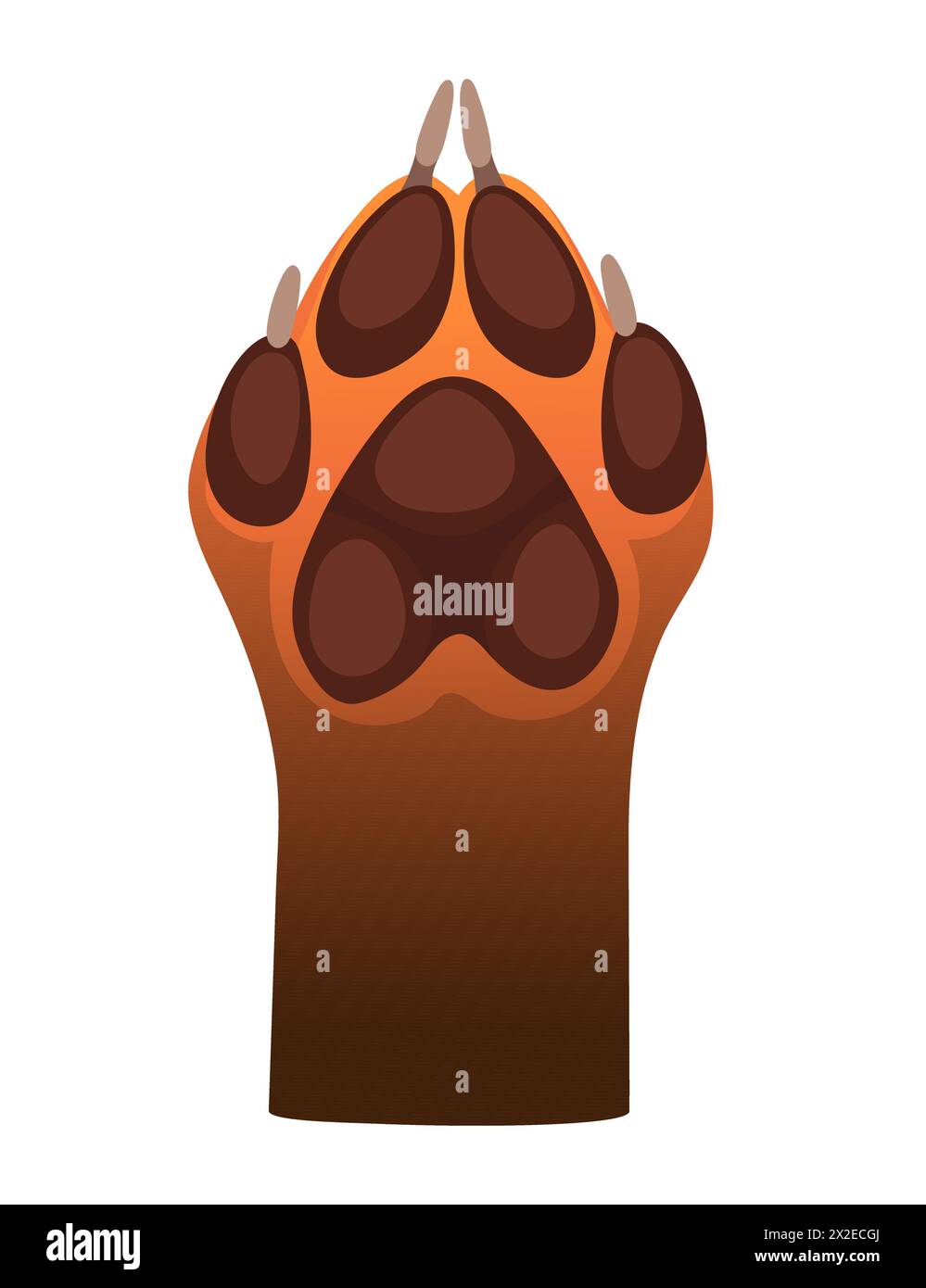 Red fox paw cartoon simple animal part design vector illustration ...