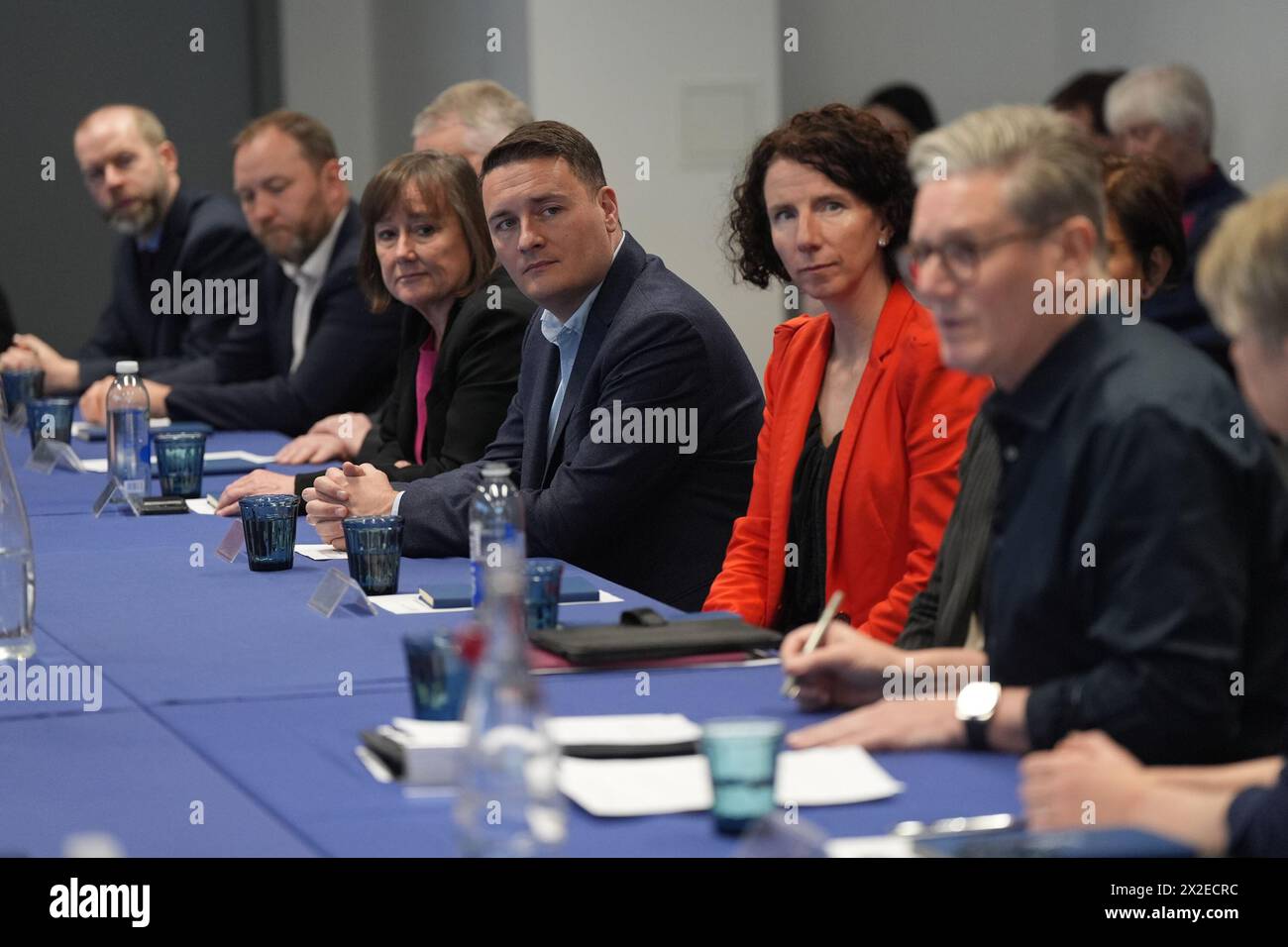 Labour Party leader Sir Keir Starmer, holds a meeting with members of ...