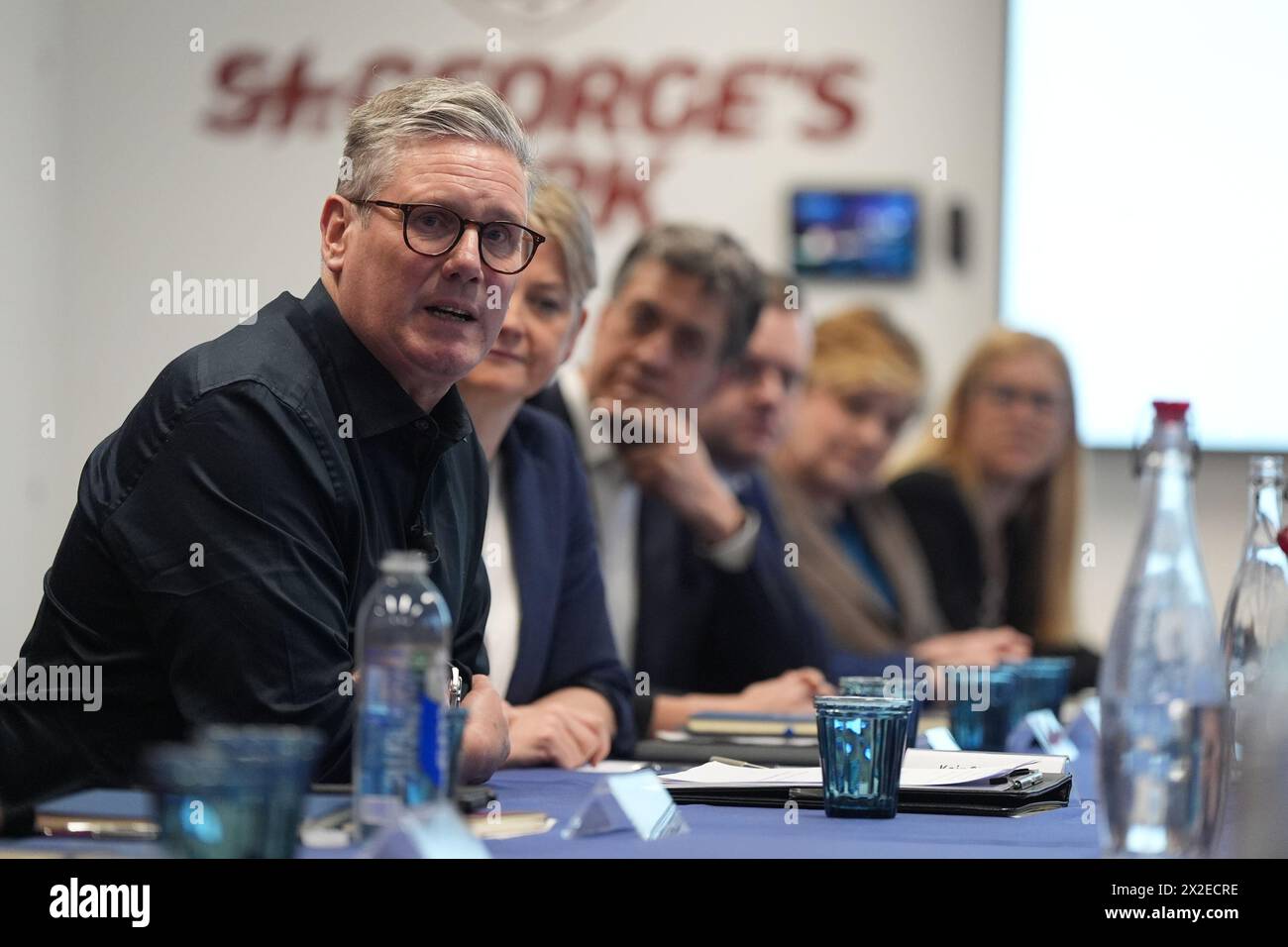 Labour Party leader Sir Keir Starmer, holds a meeting with members of ...