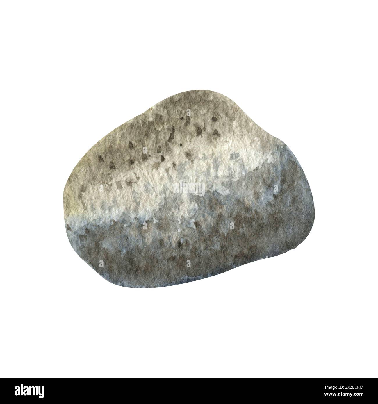 Watercolor pebble stone with dots isolated on a white background Stock ...