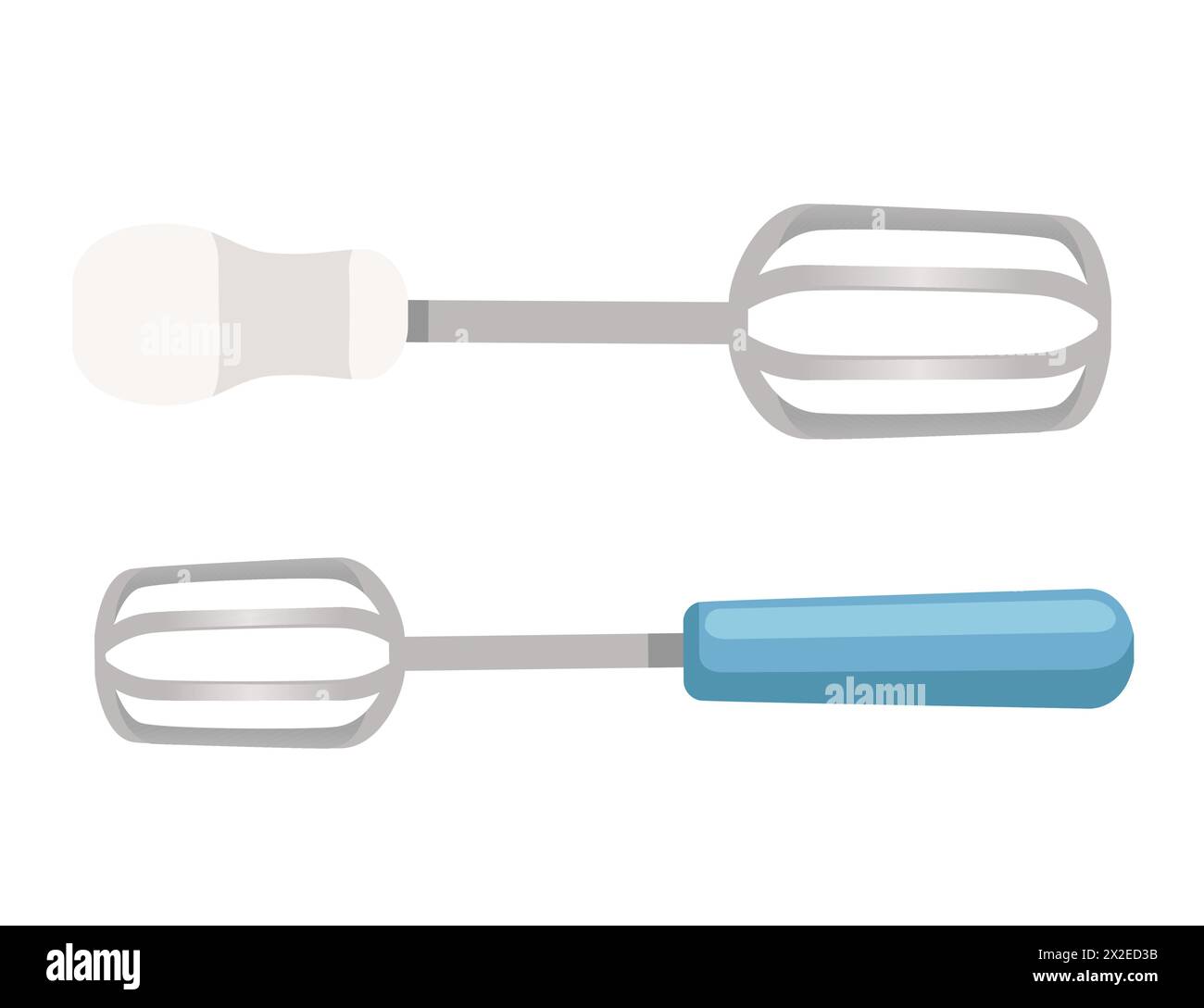 Two hand held metal whisk for bakery vector illustration isolated on ...