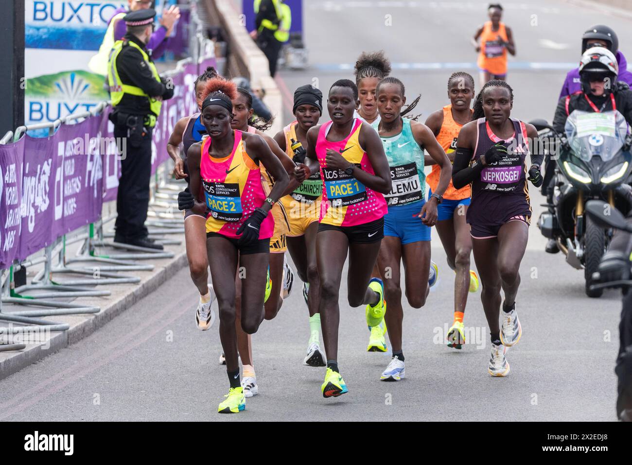 Leading elite women runners competing in the TCS London Marathon 2024 ...