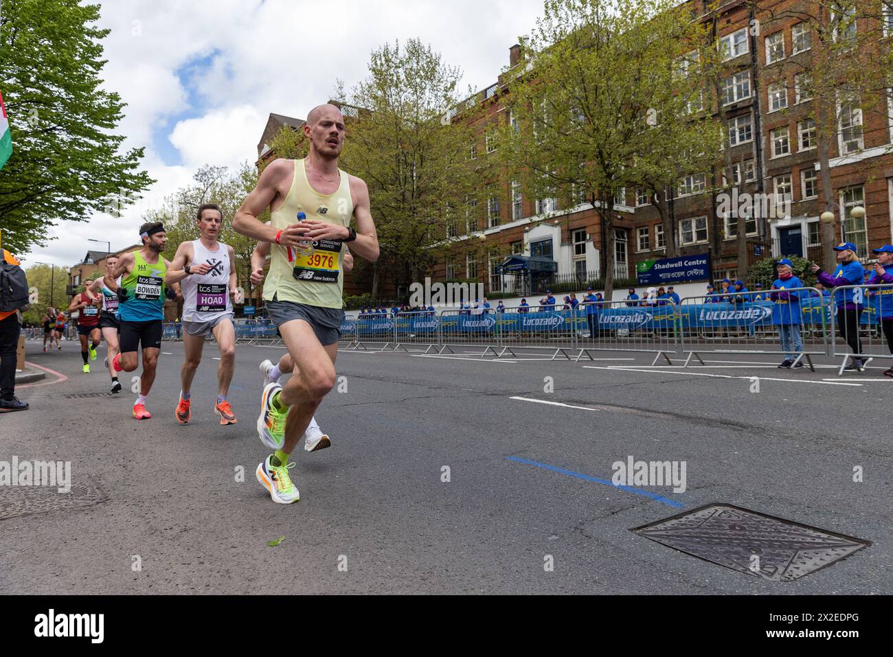 London, UK. 21st April, 2024. James Hoad (c) and Adam Bowden (l) of ...