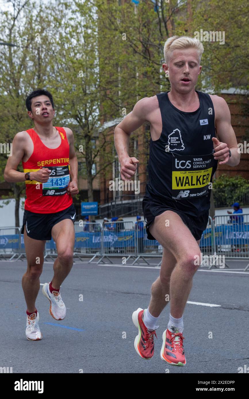 London, UK. 21st April, 2024. Kieran Walker (r) of Great Britain ...