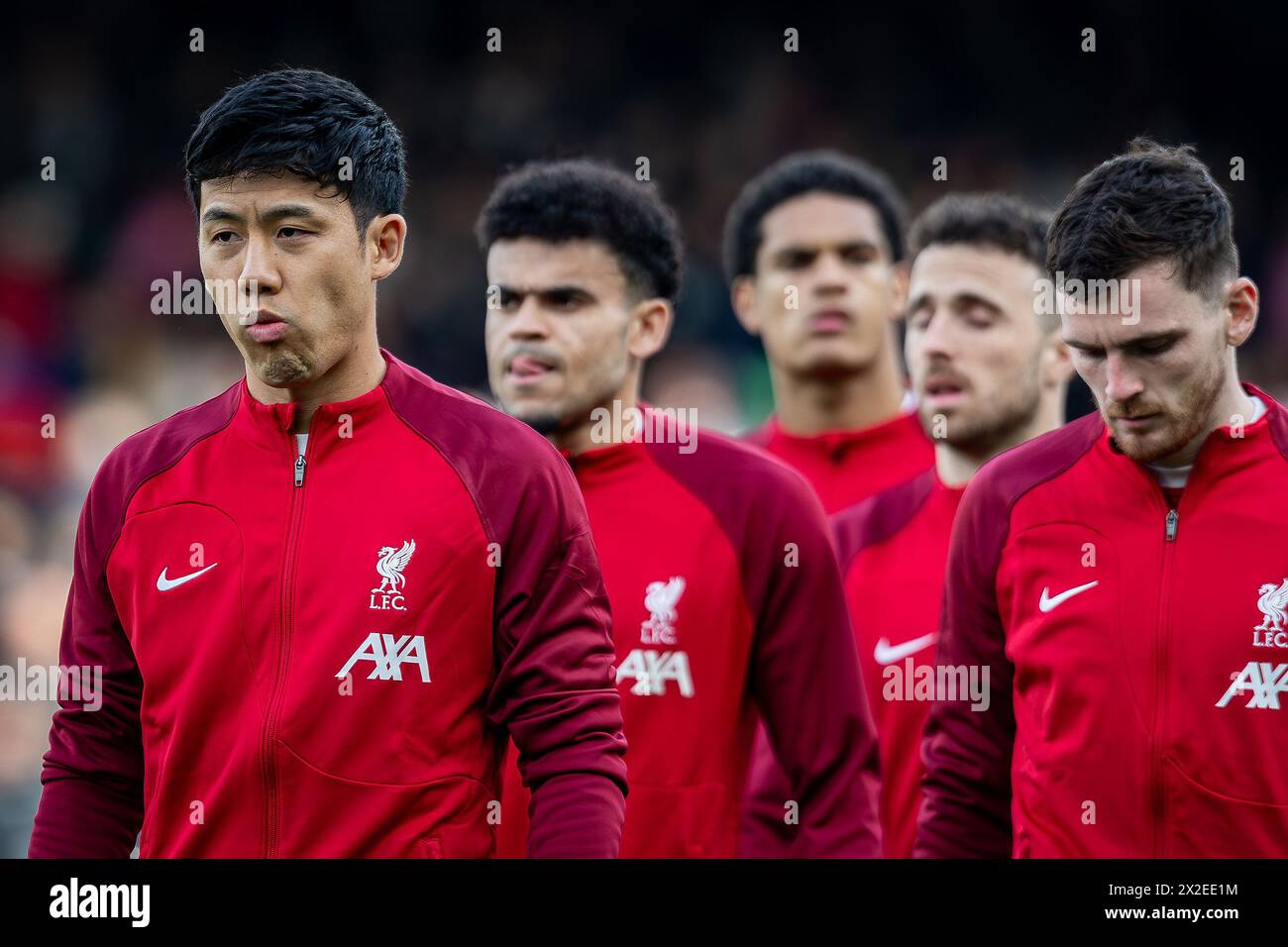 Liverpool player Wataru Endo during the Premier League match between ...