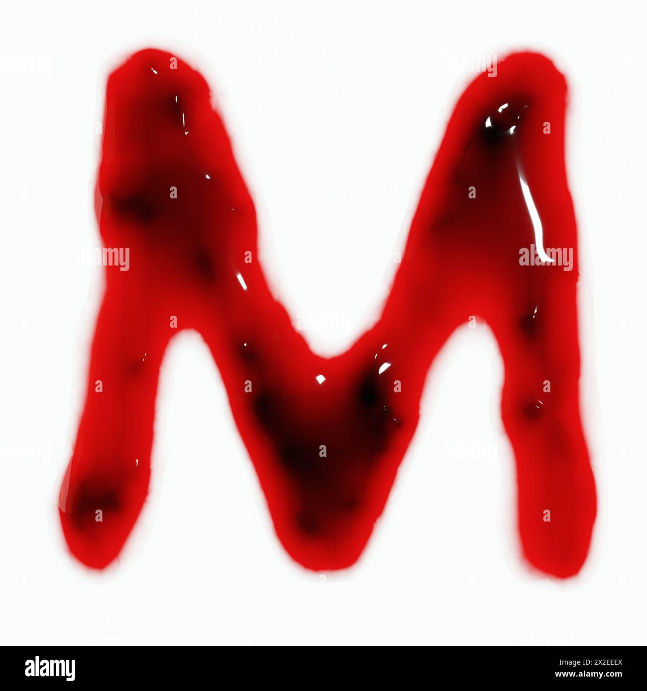 3d render of isolated blood or red wine alphabet letters top view Stock ...