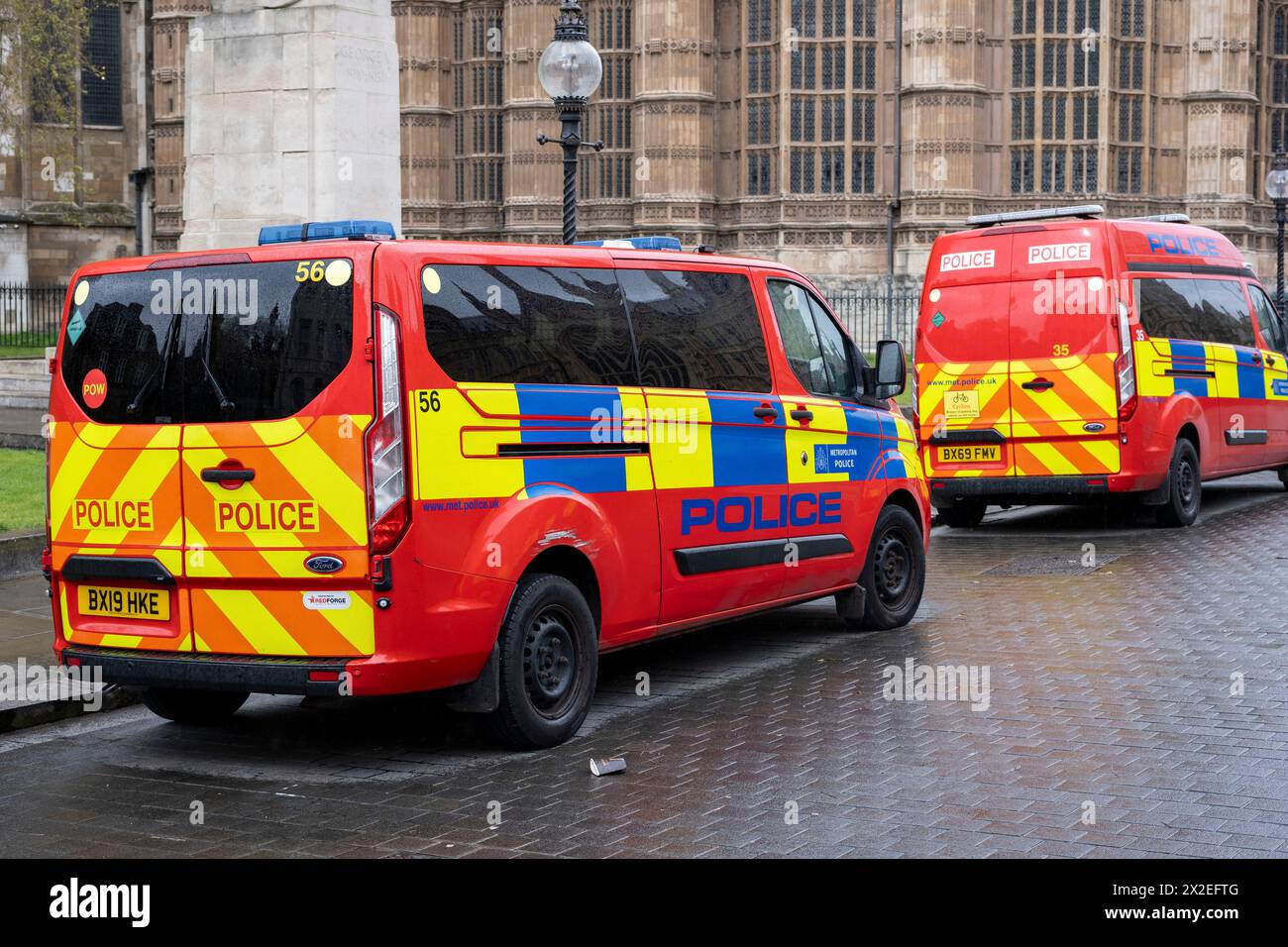 Red Metropolitan Police vans from the Met’s Parliamentary and ...