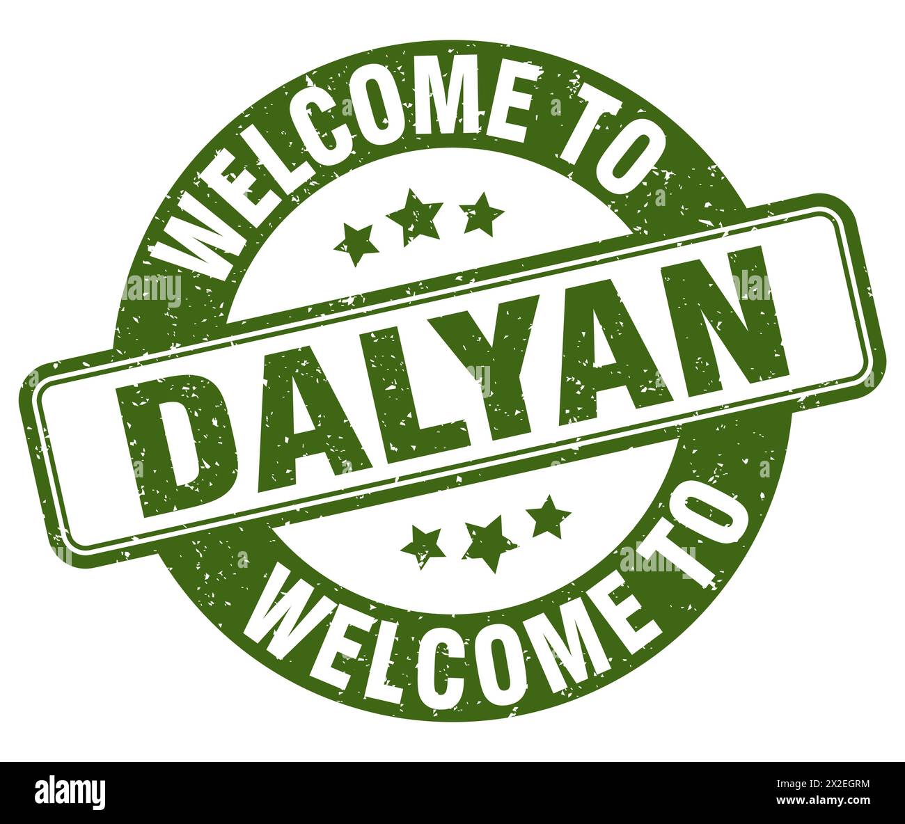 Welcome to Dalyan stamp. Dalyan round sign isolated on white background ...