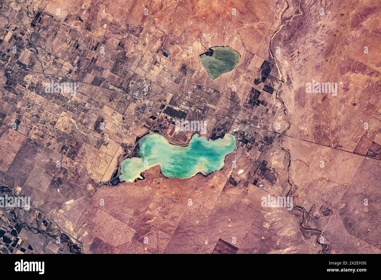 Lake and land features in the state of Colorado, USA. Digital ...