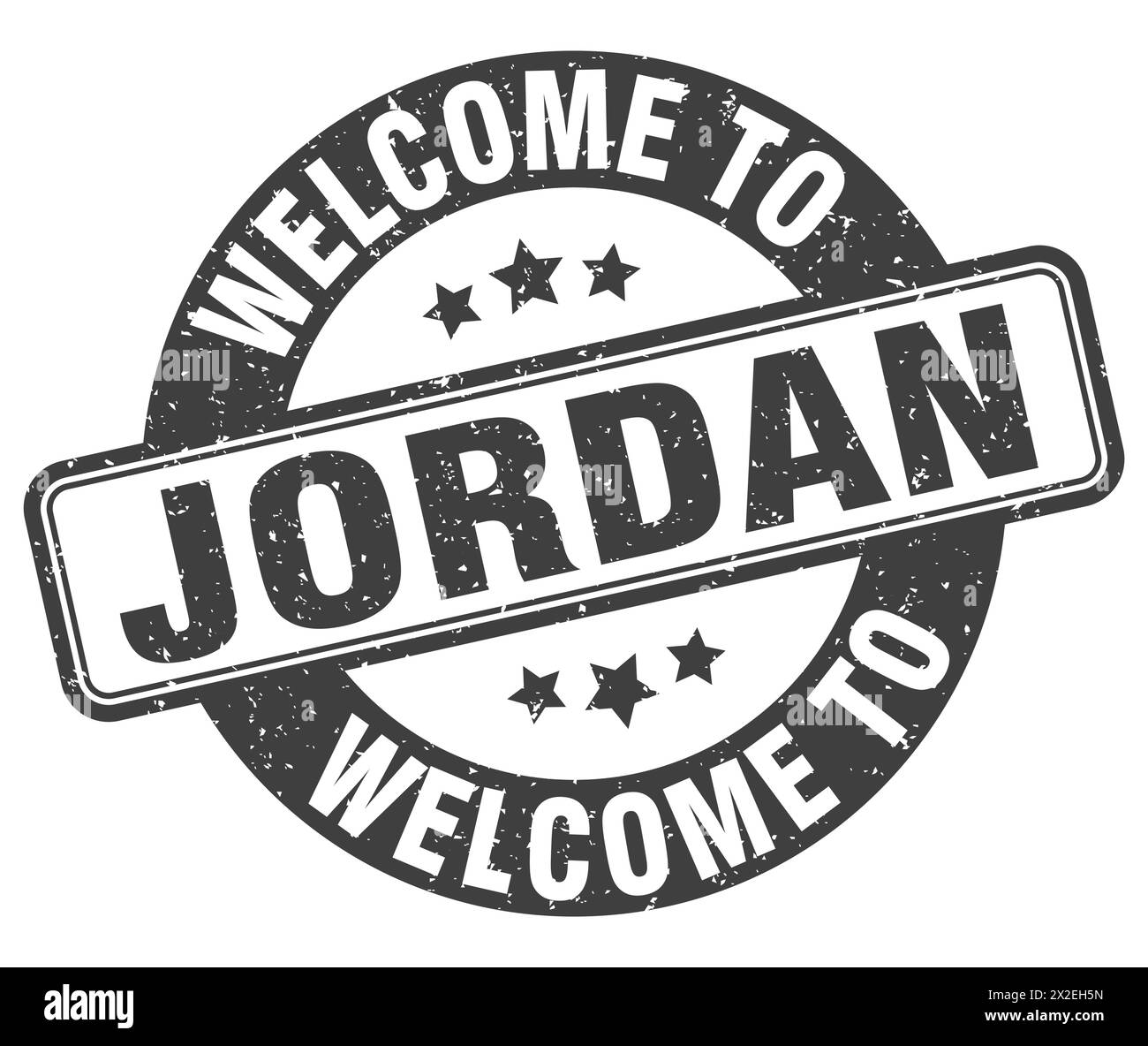 Welcome to Jordan stamp. Jordan round sign isolated on white background ...