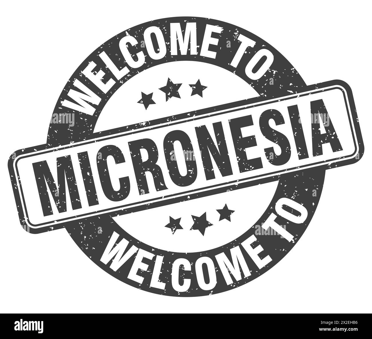Welcome to Micronesia stamp. Micronesia round sign isolated on white ...