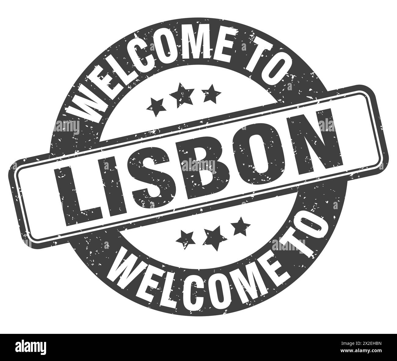Welcome to Lisbon stamp. Lisbon round sign isolated on white background ...