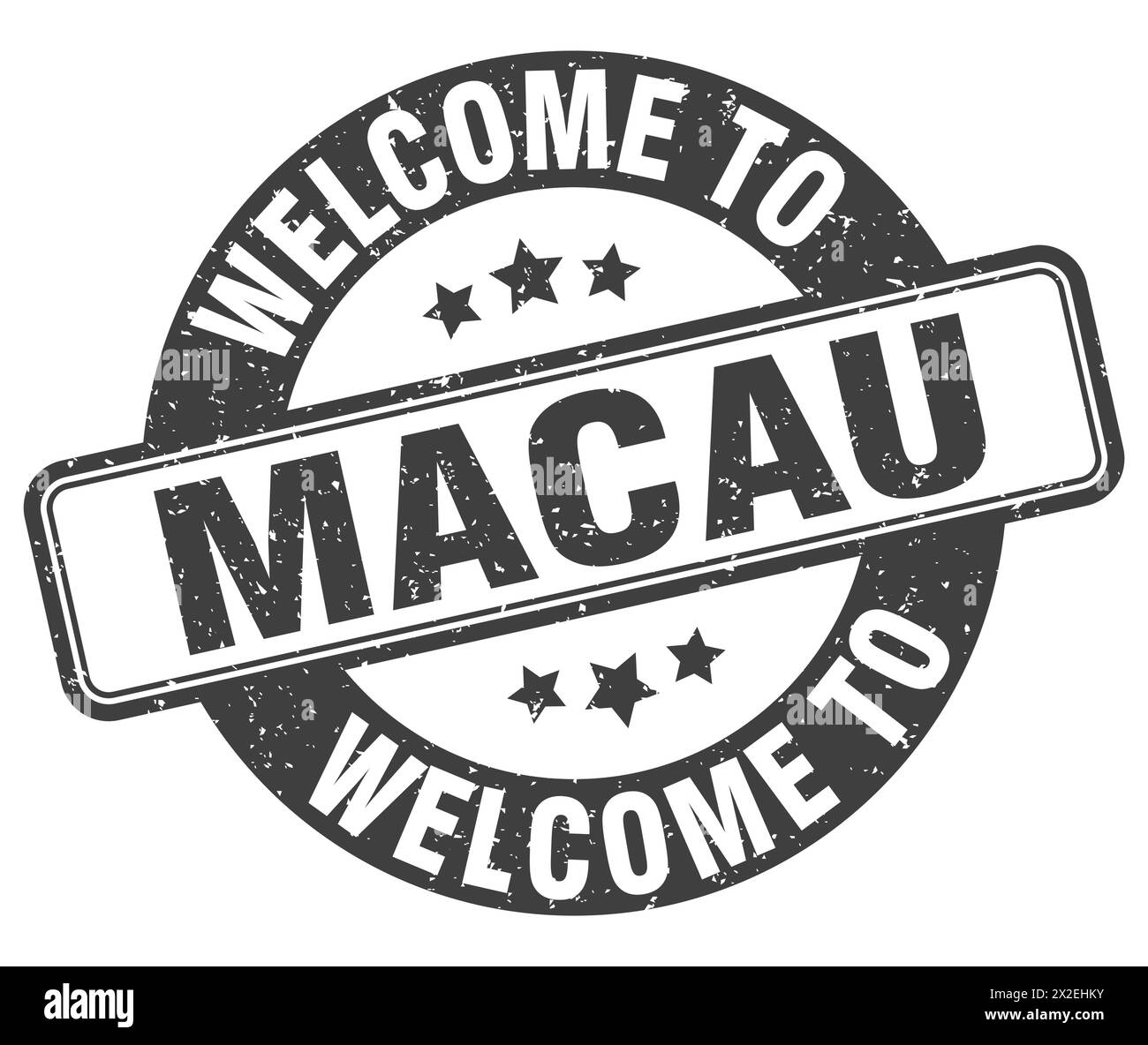 Welcome to Macau stamp. Macau round sign isolated on white background ...