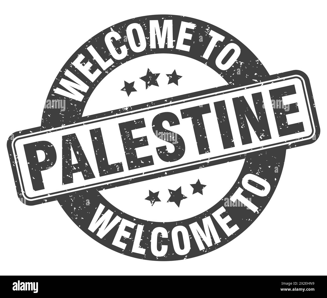Welcome to Palestine stamp. Palestine round sign isolated on white ...