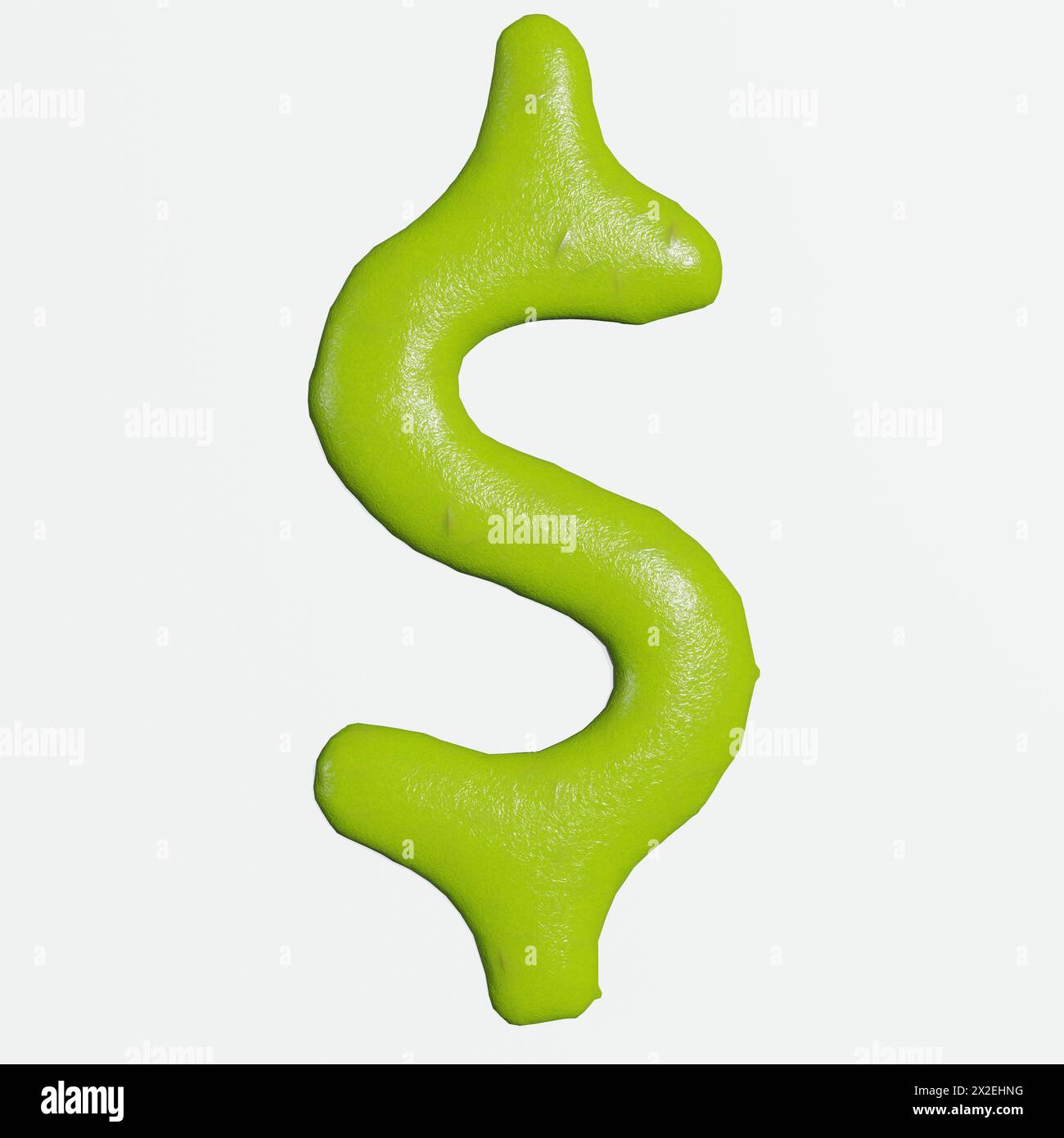 3d render of isolated wasabi sign and symbol characters on white ...