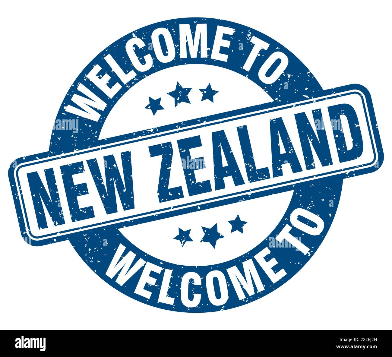 Welcome to New Zealand stamp. New Zealand round sign isolated on white ...