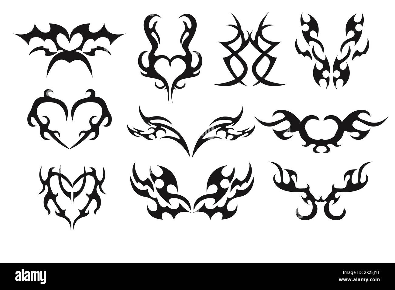 Neo tribal heart y2k aesthetic tattoo gothic cover, fire or wings ...