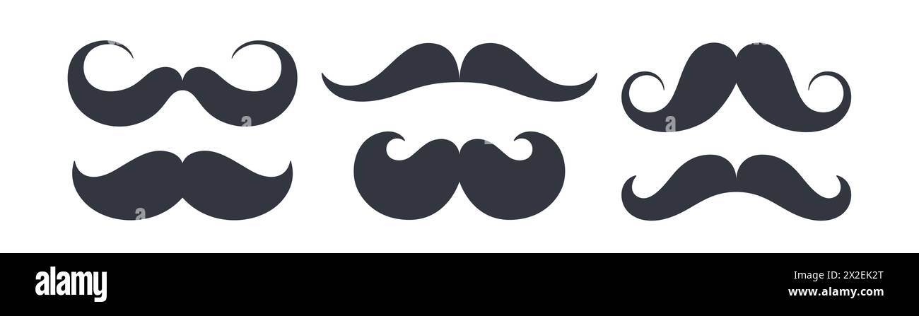 Collection silhouette black vintage moustache Stock Vector Image & Art ...